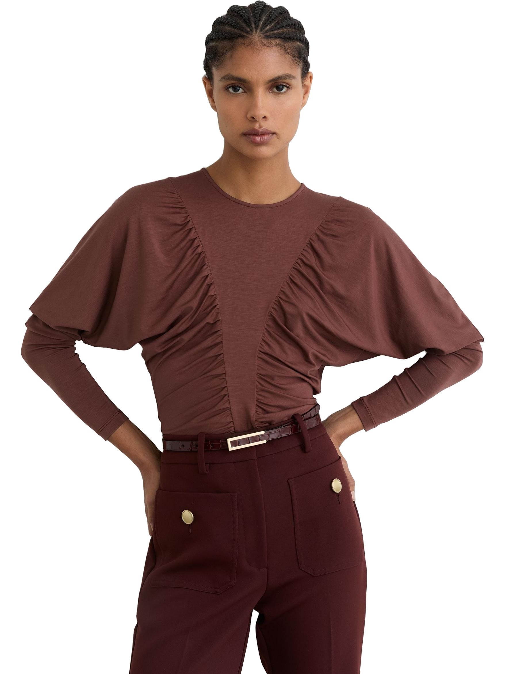 REISS Fenna Ruched Jersey Top